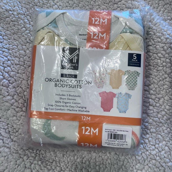 Member's Mark | One Pieces | New Organic Cotton Bodysuits 5 Pack ...